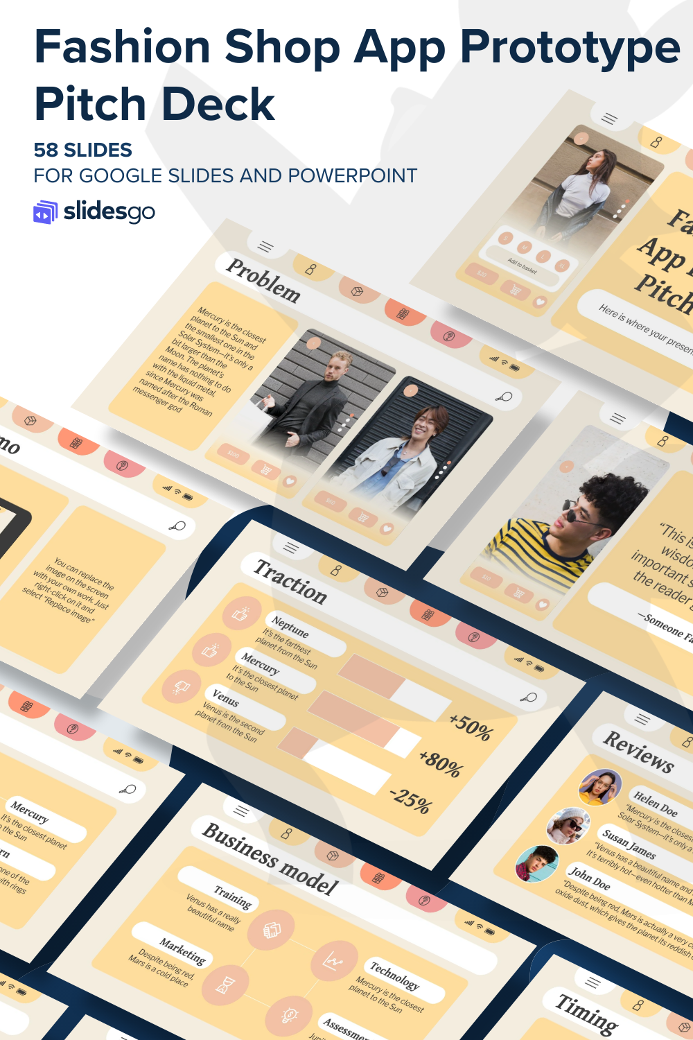 Fashion Shop App Prototype Pitch Deck | Google Slides & PPT