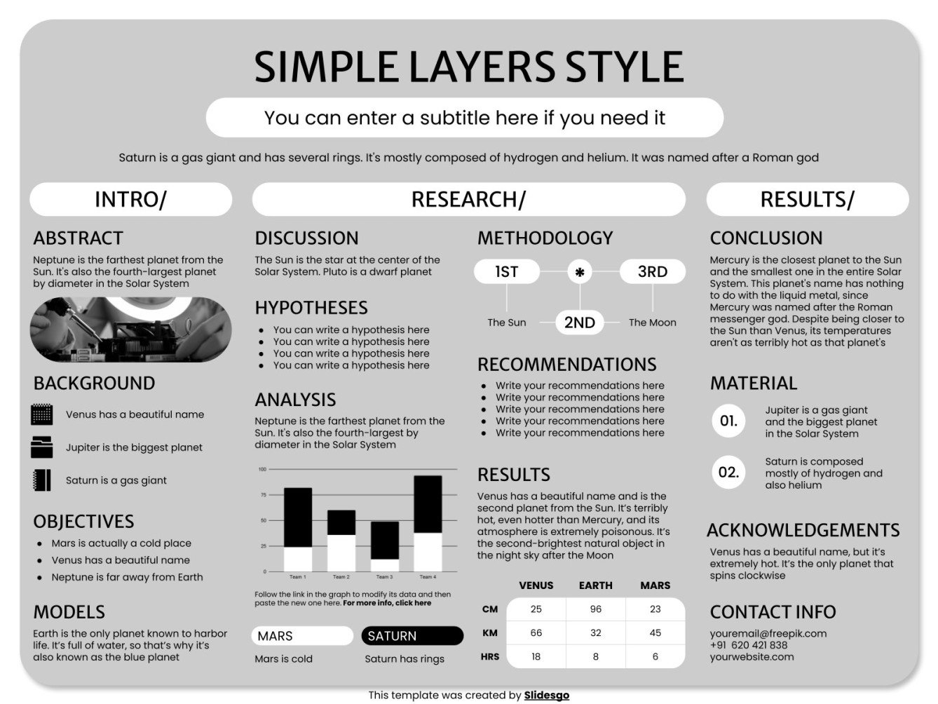 Simple Layers Style Research Poster | Google Slides & PPT