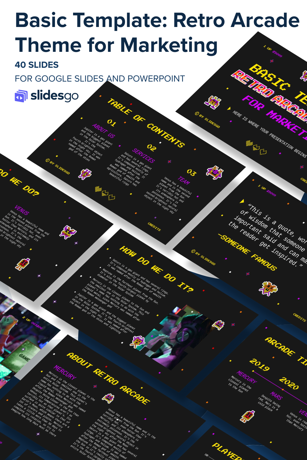 Basic Template: Retro Arcade Theme for Marketing