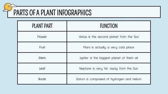 Biology Subject for Pre-K: Parts of a Plant Infographics