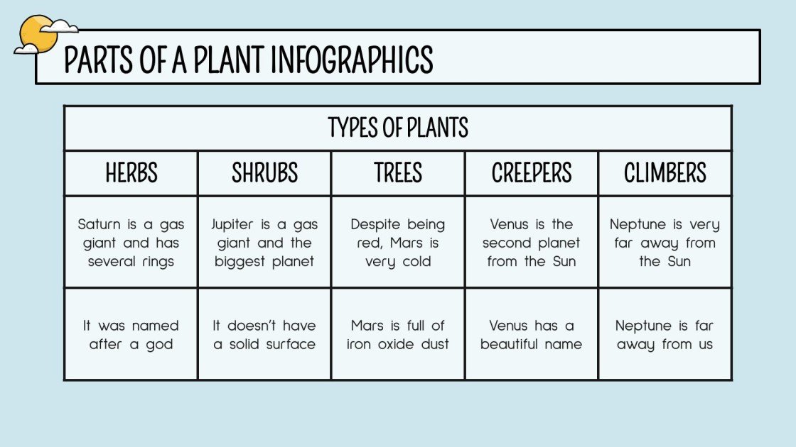 Biology Subject for Pre-K: Parts of a Plant Infographics