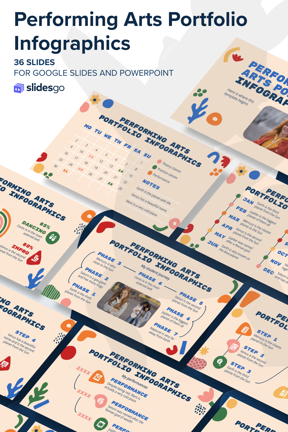 Performing Arts Portfolio Infographics | Google Slides & PPT
