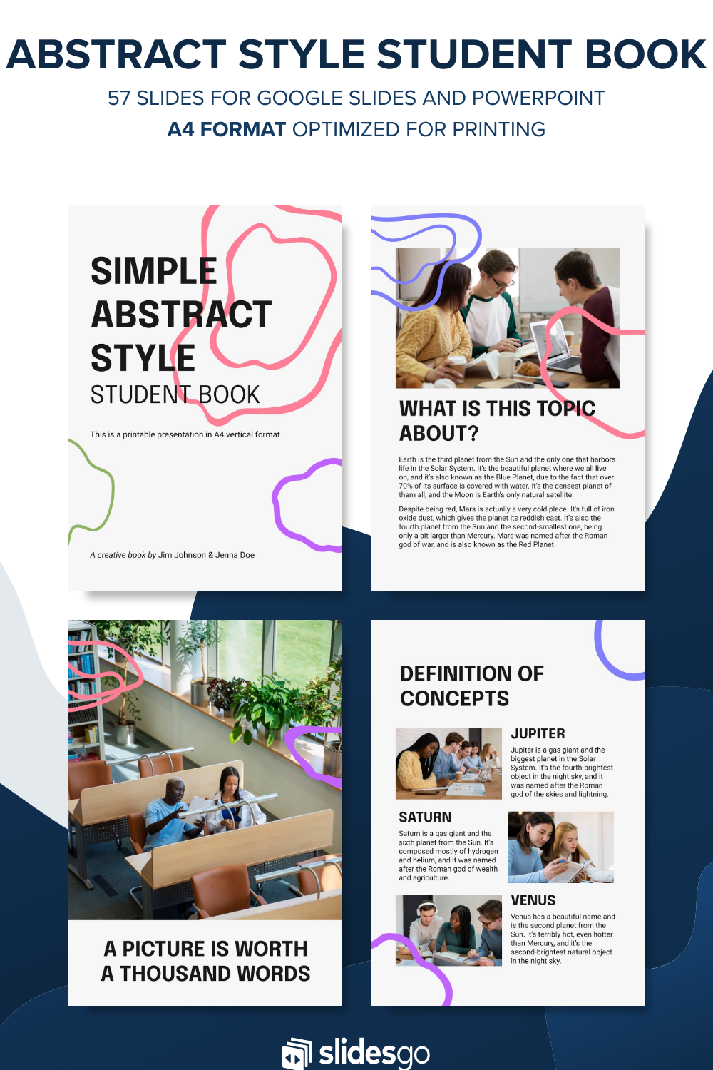 Simple Abstract Style Student Book | Google Slides & PPT