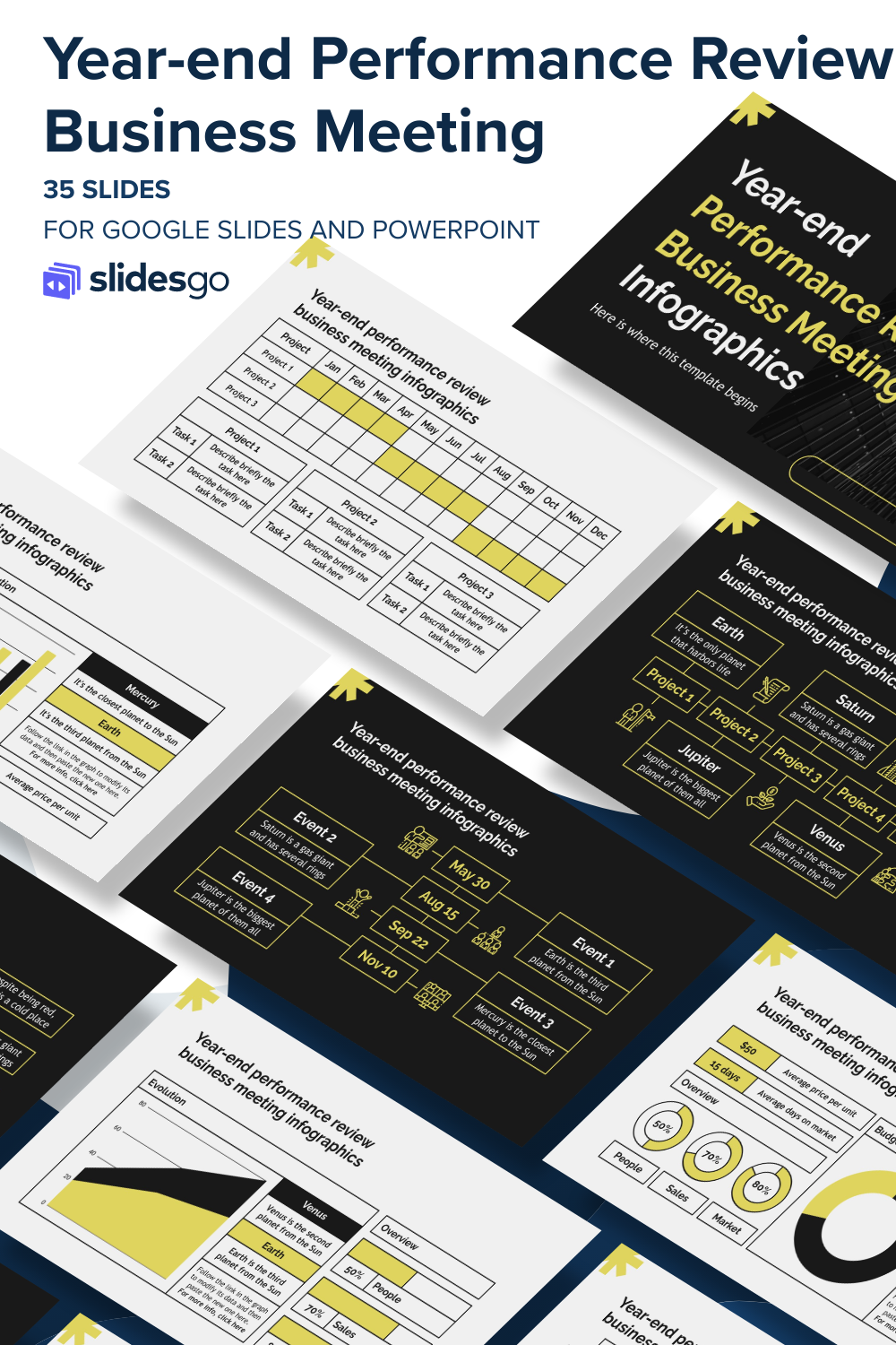 Year-end Performance Review Business Meeting Infographics