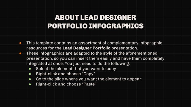Lead Designer Portfolio Infographics | Google Slides & PPT