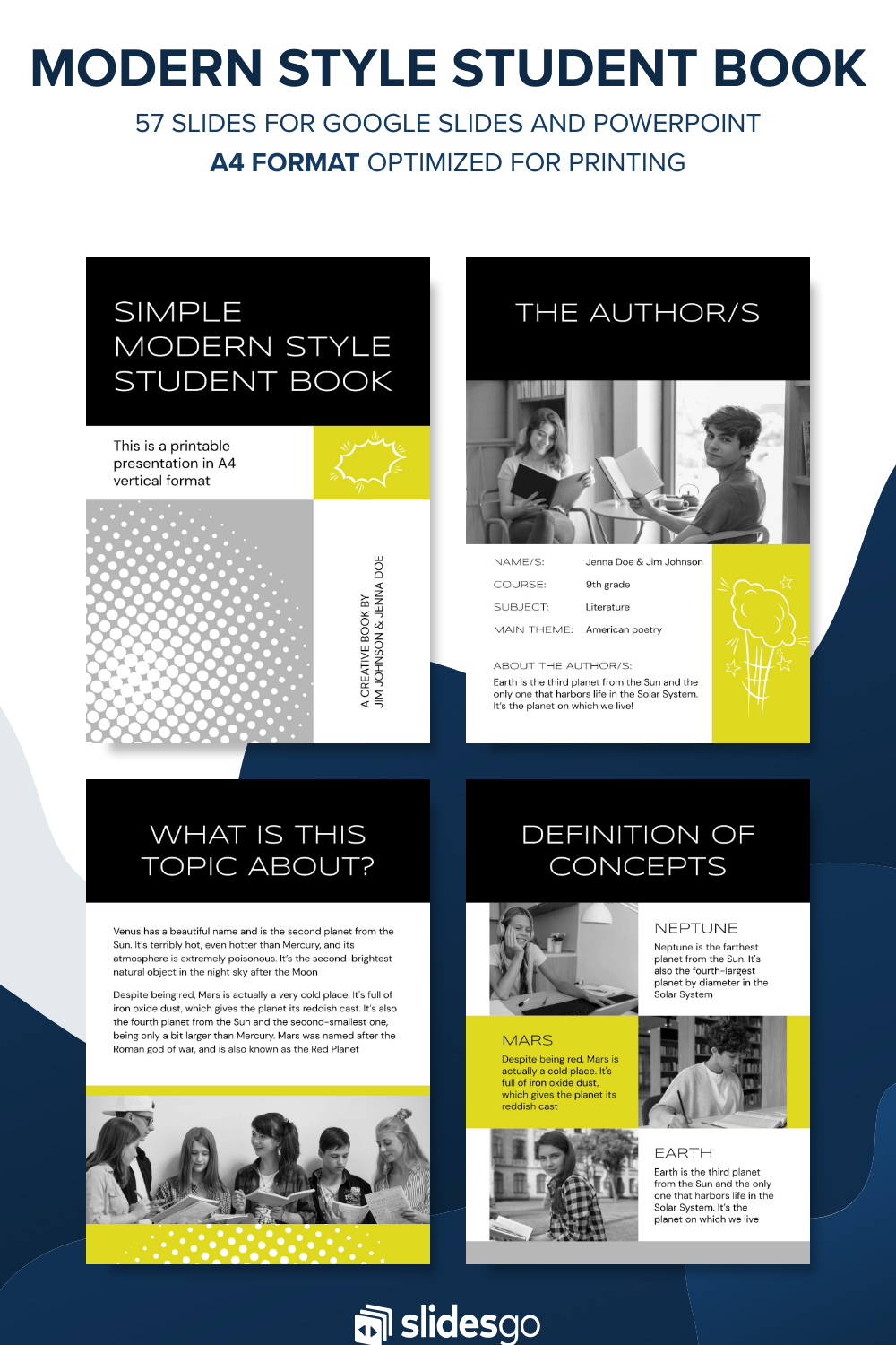 Simple Modern Style Student Book | Google Slides & PPT