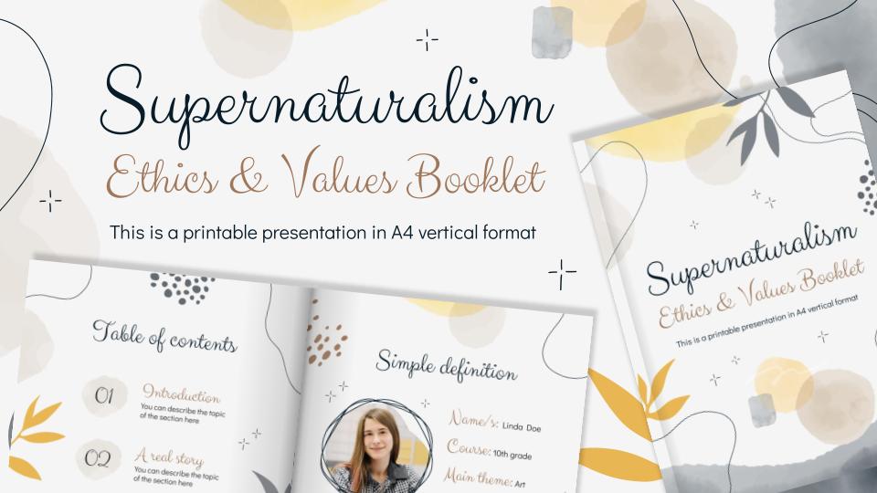 Supernaturalism - Ethics & Values Booklet