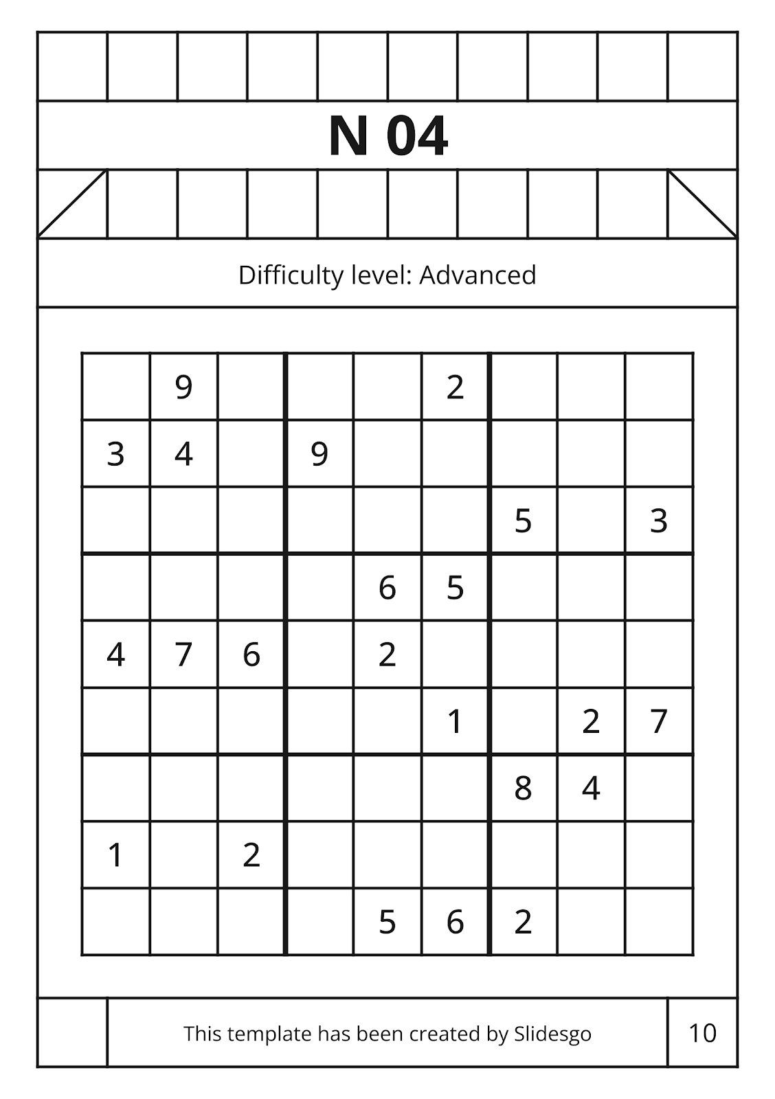 Printable Advanced Number Place Puzzles Sheets