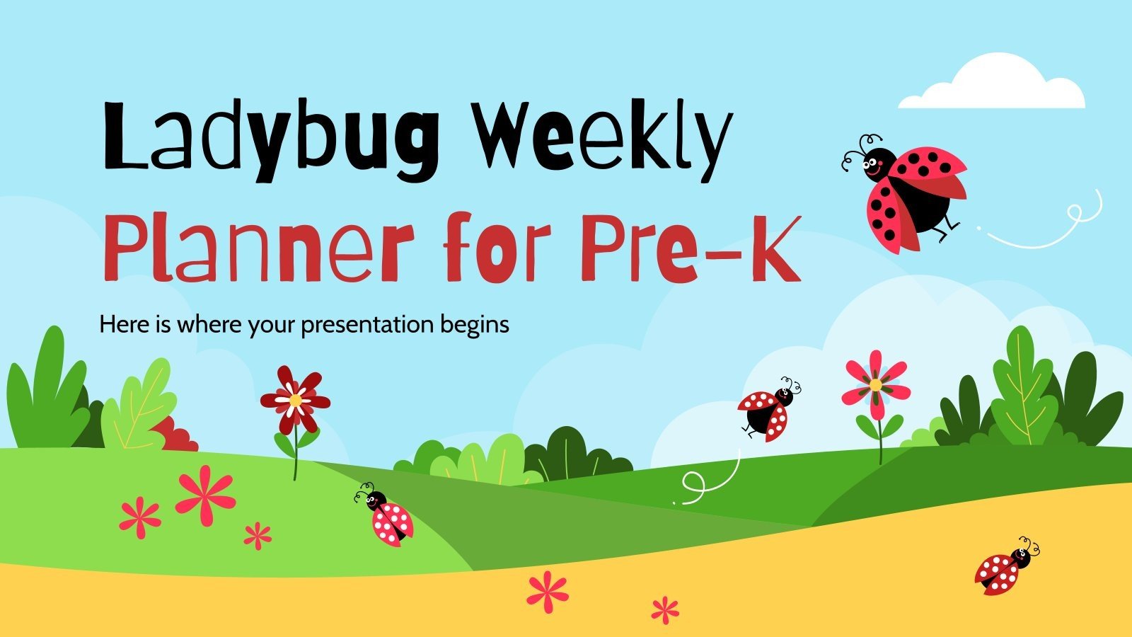 Ladybug Weekly Planner for Pre-K | Google Slides & PPT