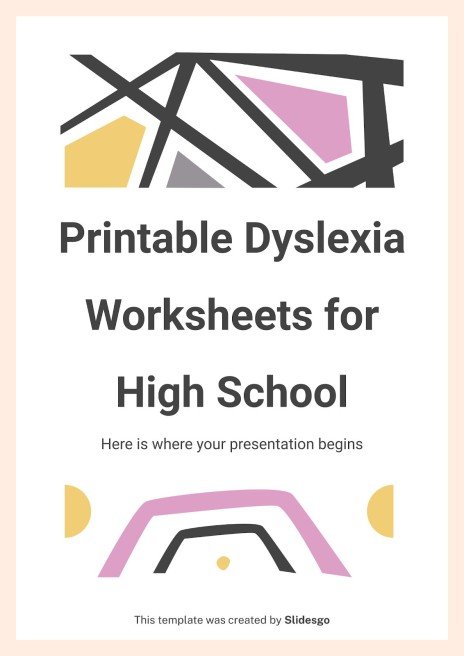 Printable Dyslexia Worksheets for High School | Google Slides