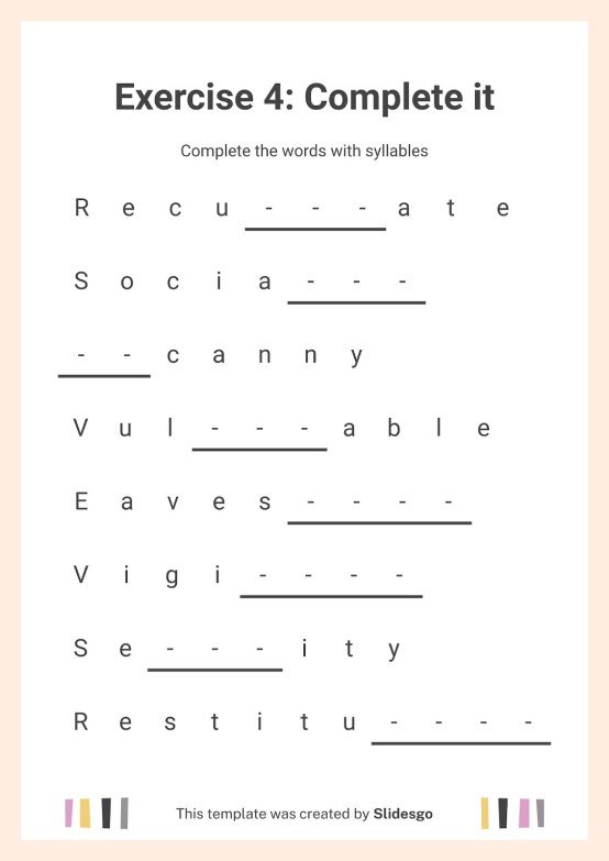 Printable Dyslexia Worksheets for High School | Google Slides