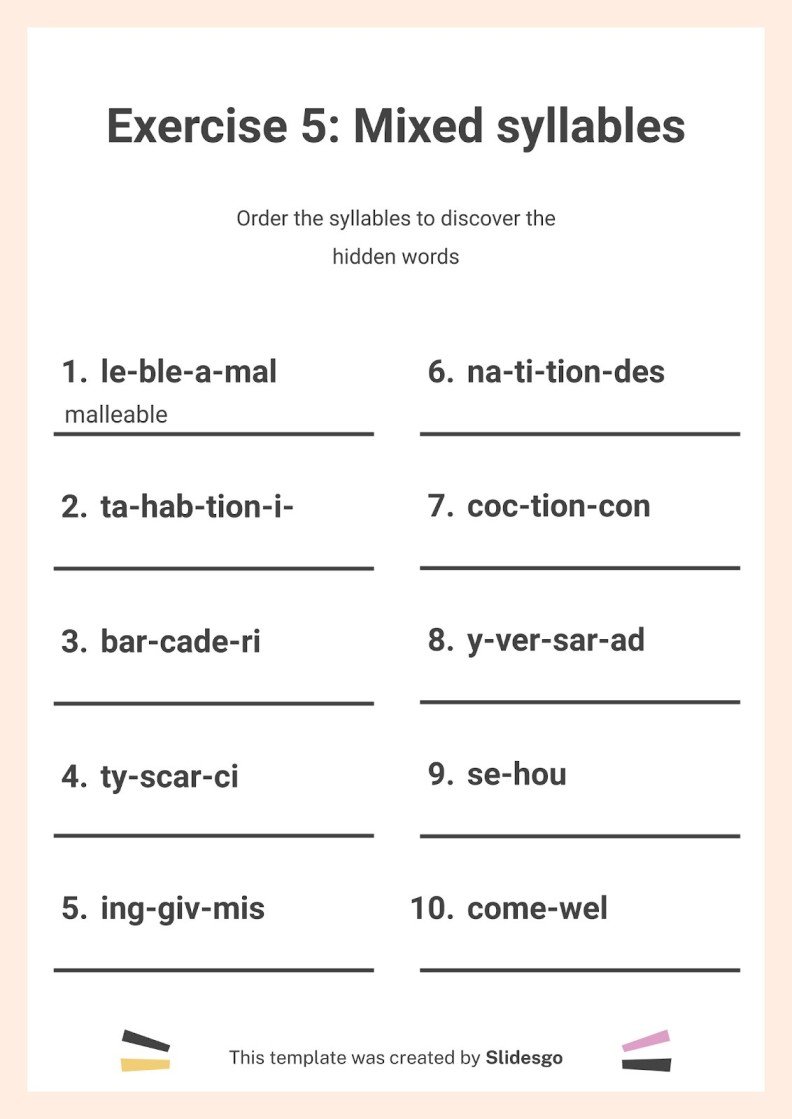 Printable Dyslexia Worksheets for High School | Google Slides