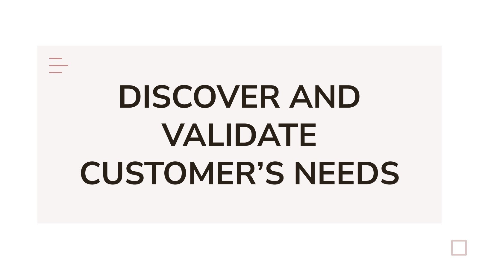 Customer Development Process Project Proposal