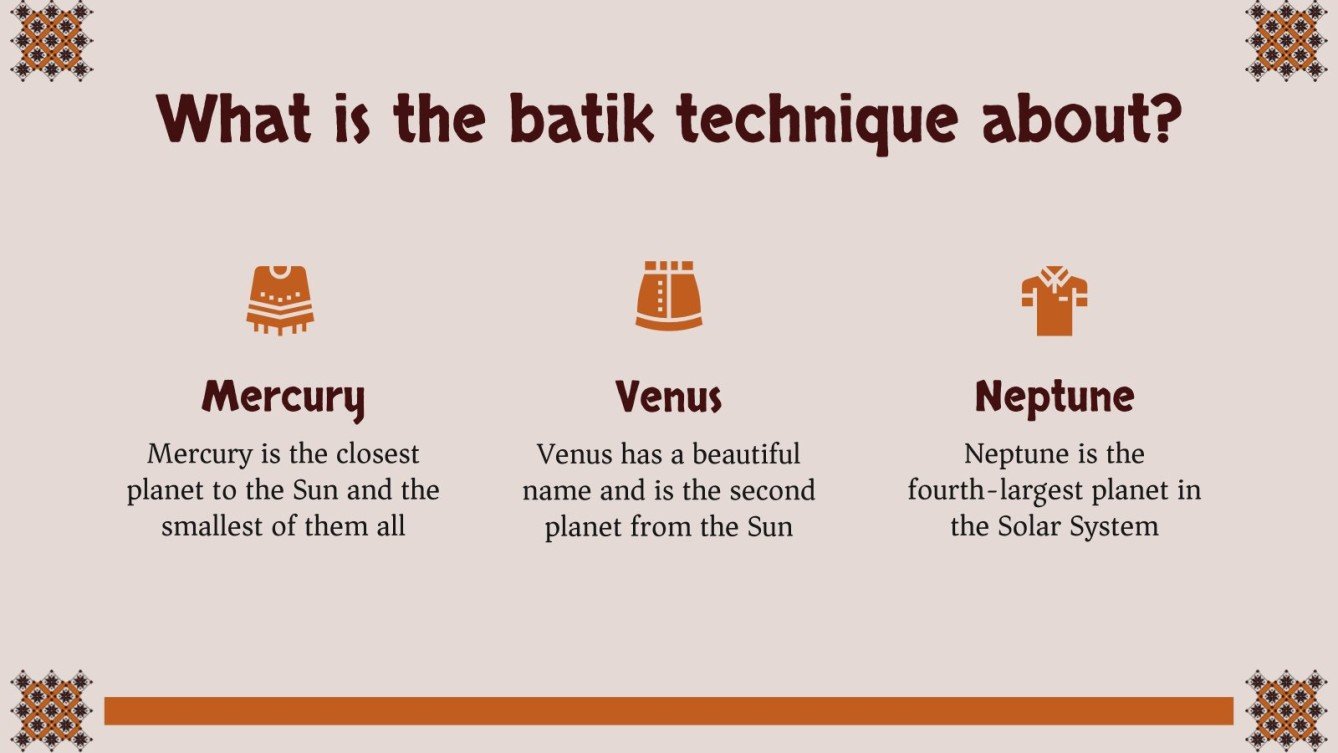 Batik Clothes Workshop | Google Slides & PowerPoint template