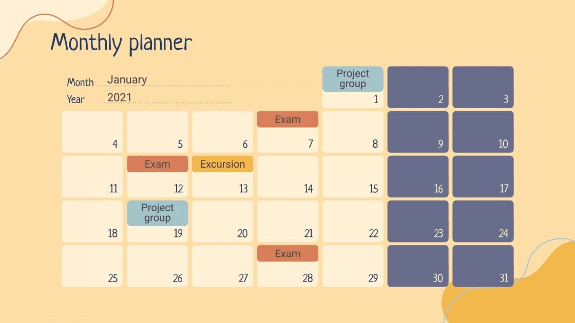 Simple Education Planners & Schedules Google Slides & PPT