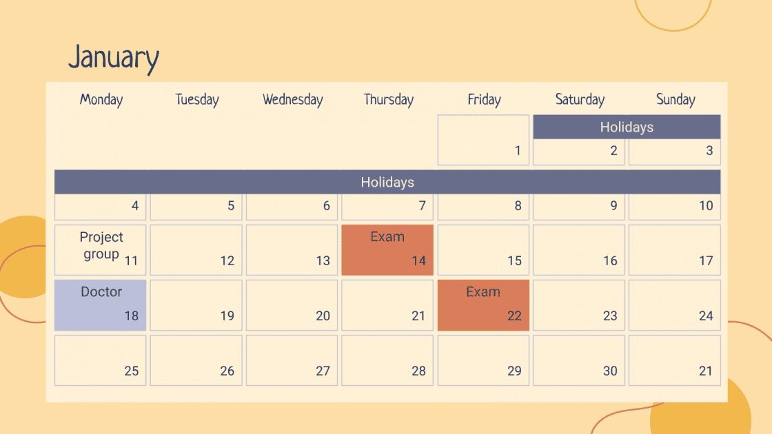 Simple Education Planners & Schedules Google Slides & PPT