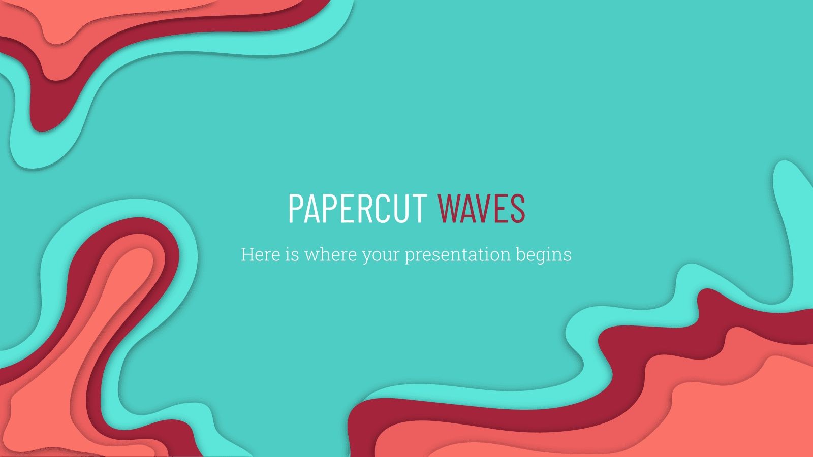 Papercut Waves Google Slides and PowerPoint Template