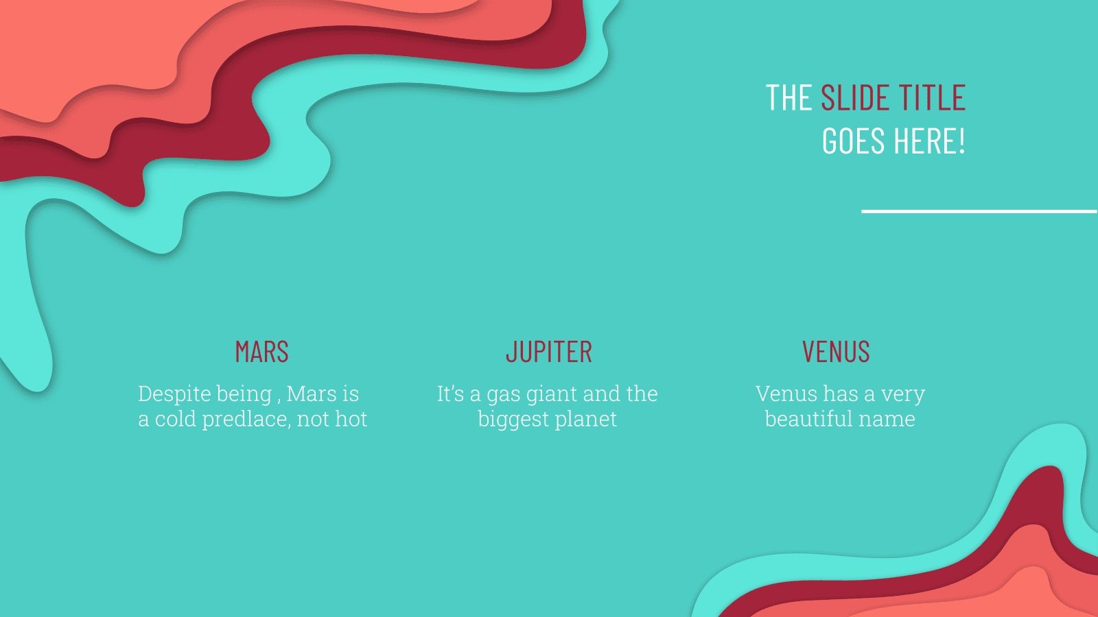 Papercut Waves Google Slides and PowerPoint Template