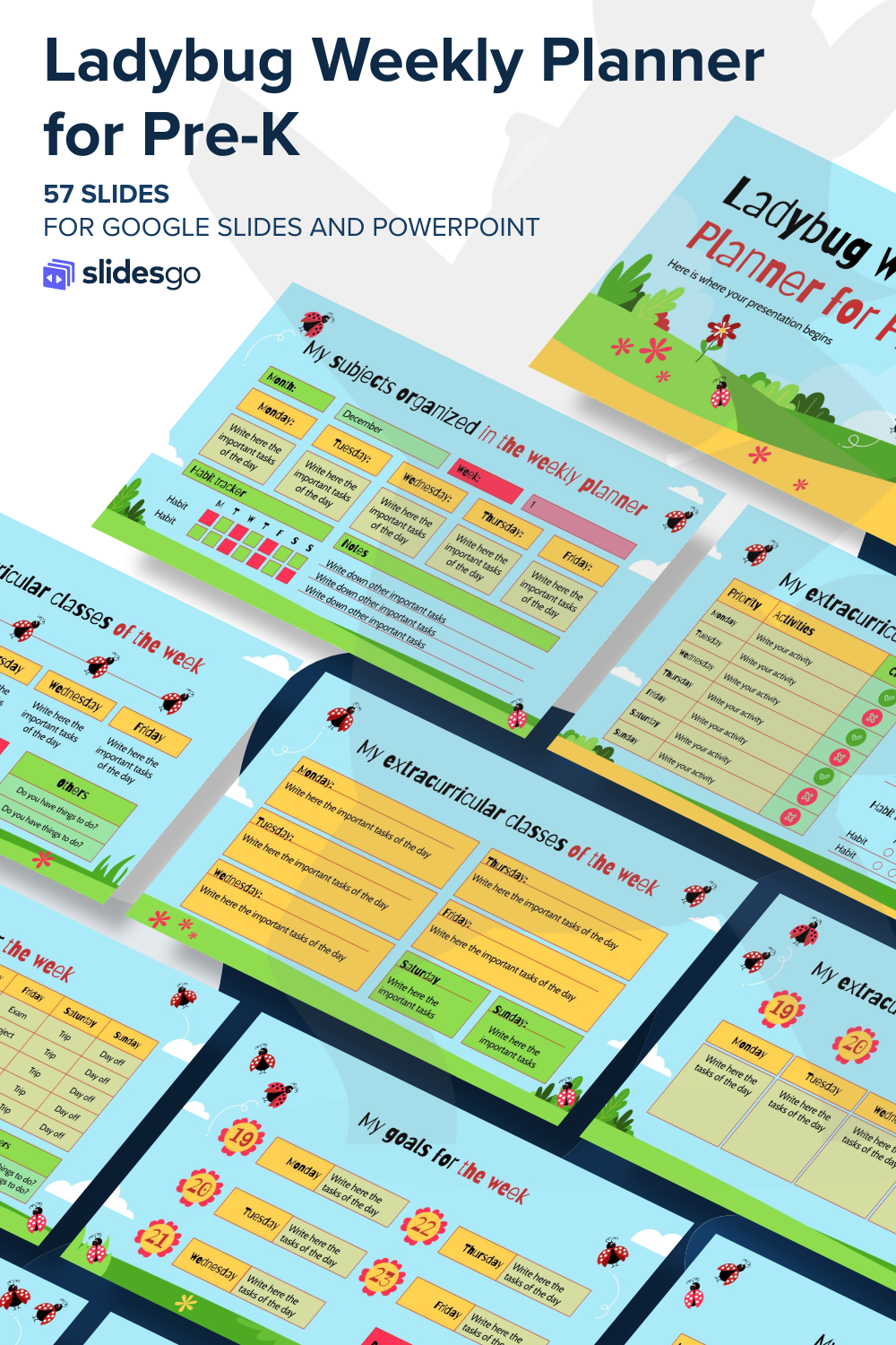 Ladybug Weekly Planner for Pre-K | Google Slides & PPT
