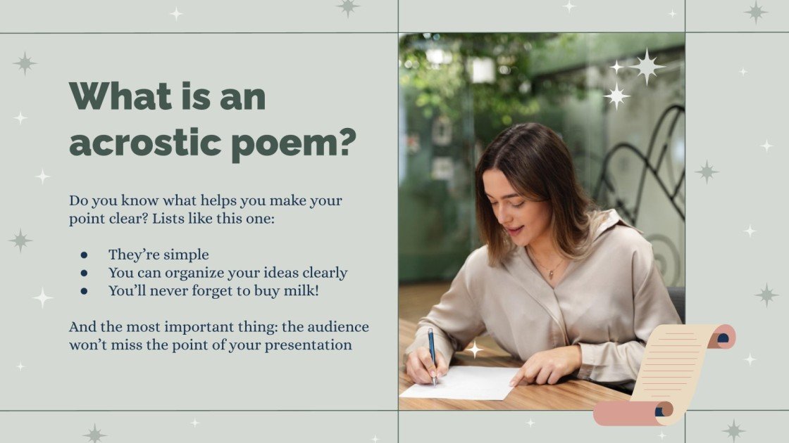 Atividades sobre acrósticos | Google Slides e PowerPoint