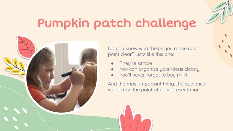 Autumn Leaves Stickers Lesson for Pre-K | Google Slides