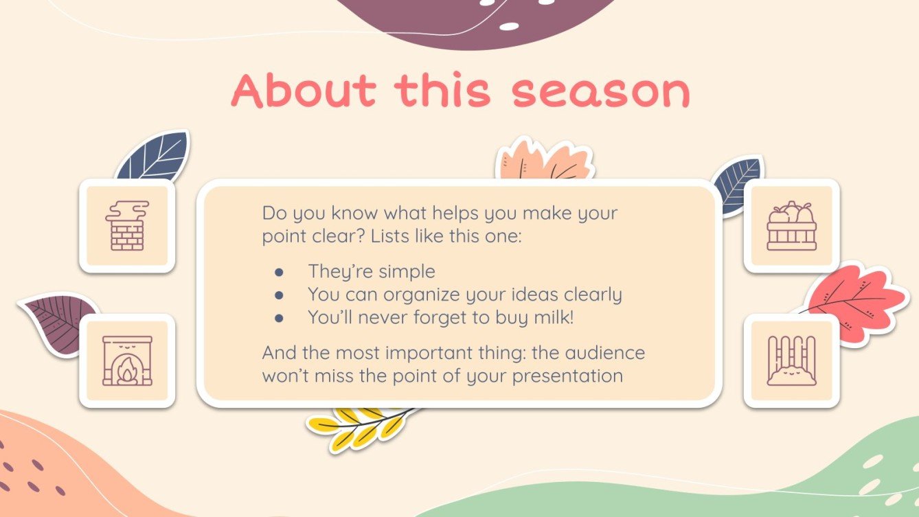 Autumn Leaves Stickers Lesson for Pre-K | Google Slides