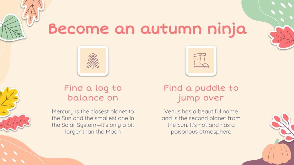 Autumn Leaves Stickers Lesson for Pre-K | Google Slides