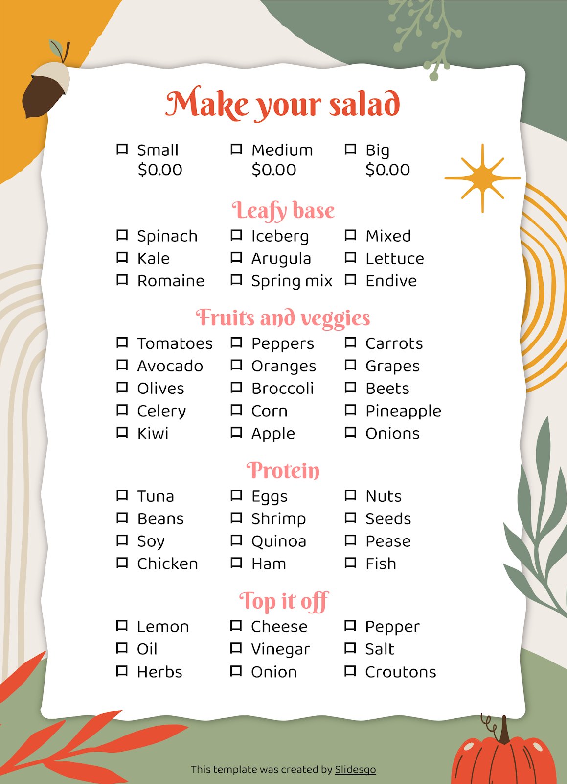 Printable Thanksgiving Restaurant Menu | Google Slides & PPT