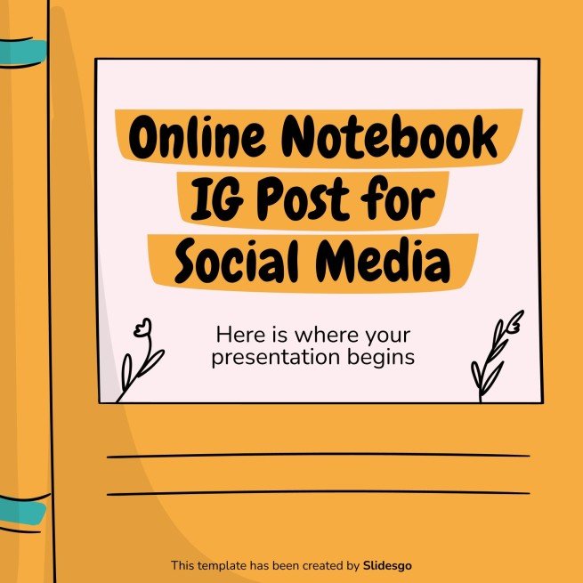 Online Notebook IG Post for Social Media | Google Slides & PPT