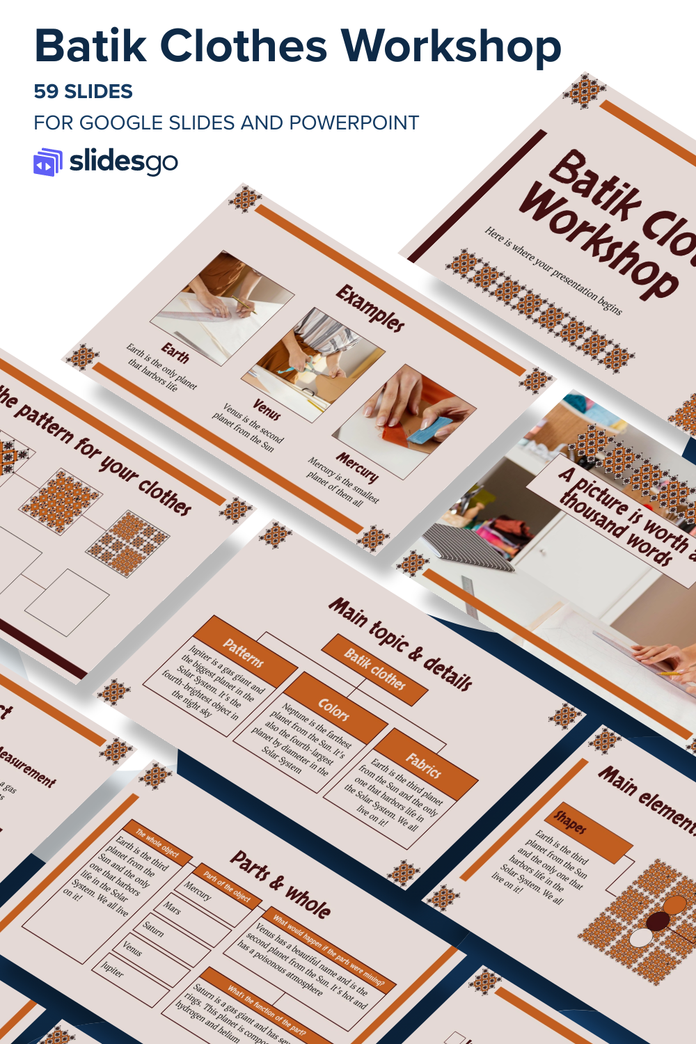 Batik Clothes Workshop | Google Slides & PowerPoint template