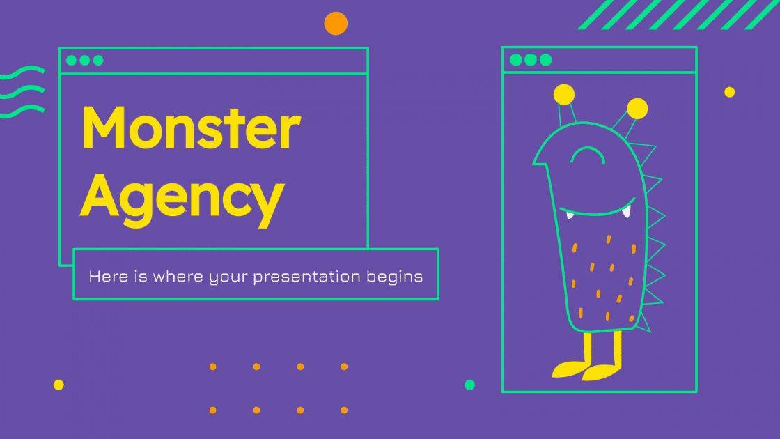 Modelos grátis de monstros para o Google Slides e PowerPoint