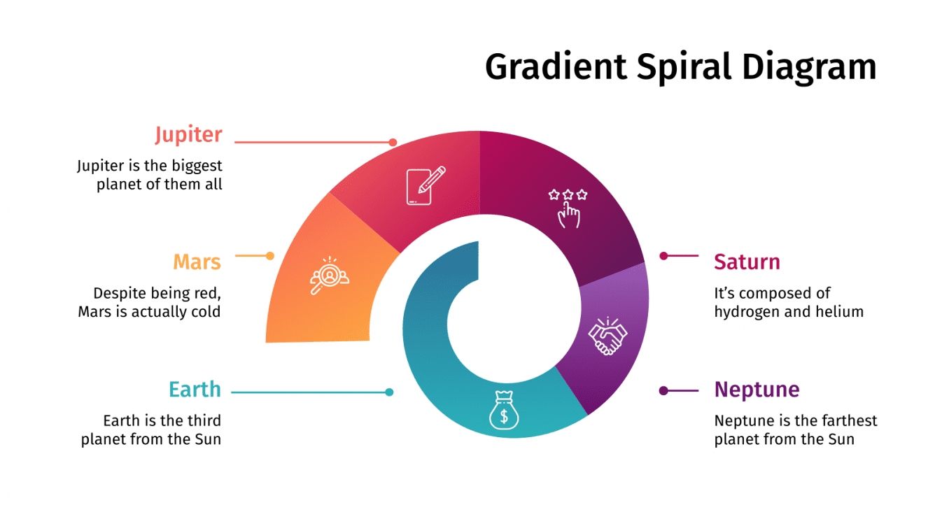 Gradient Spiral Diagrams for Google Slides & PowerPoint