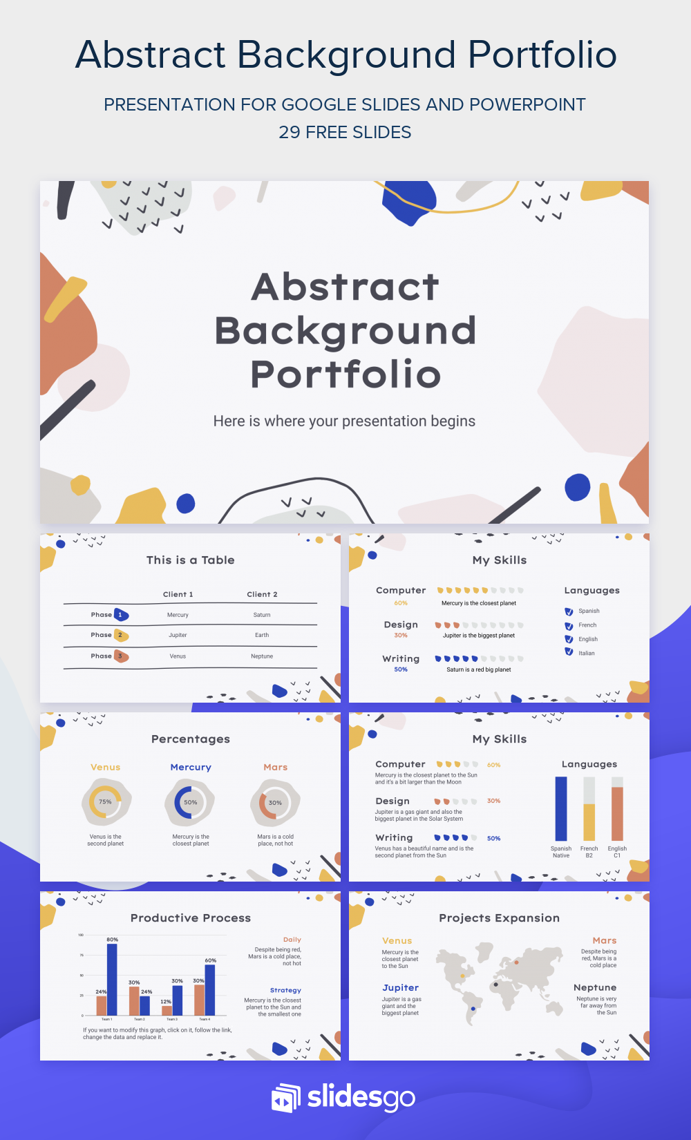 Abstract Background Portfolio | Google Slides & PowerPoint
