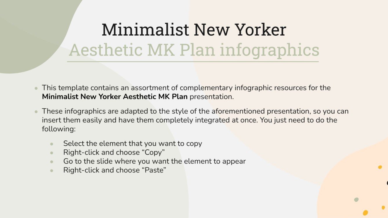 Minimalist New Yorker Aesthetic MK Plan Infographics