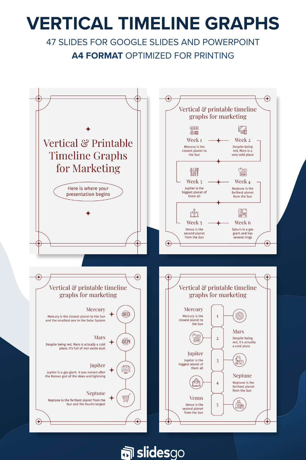 Printable Timeline Graphs for Marketing | Google Slides