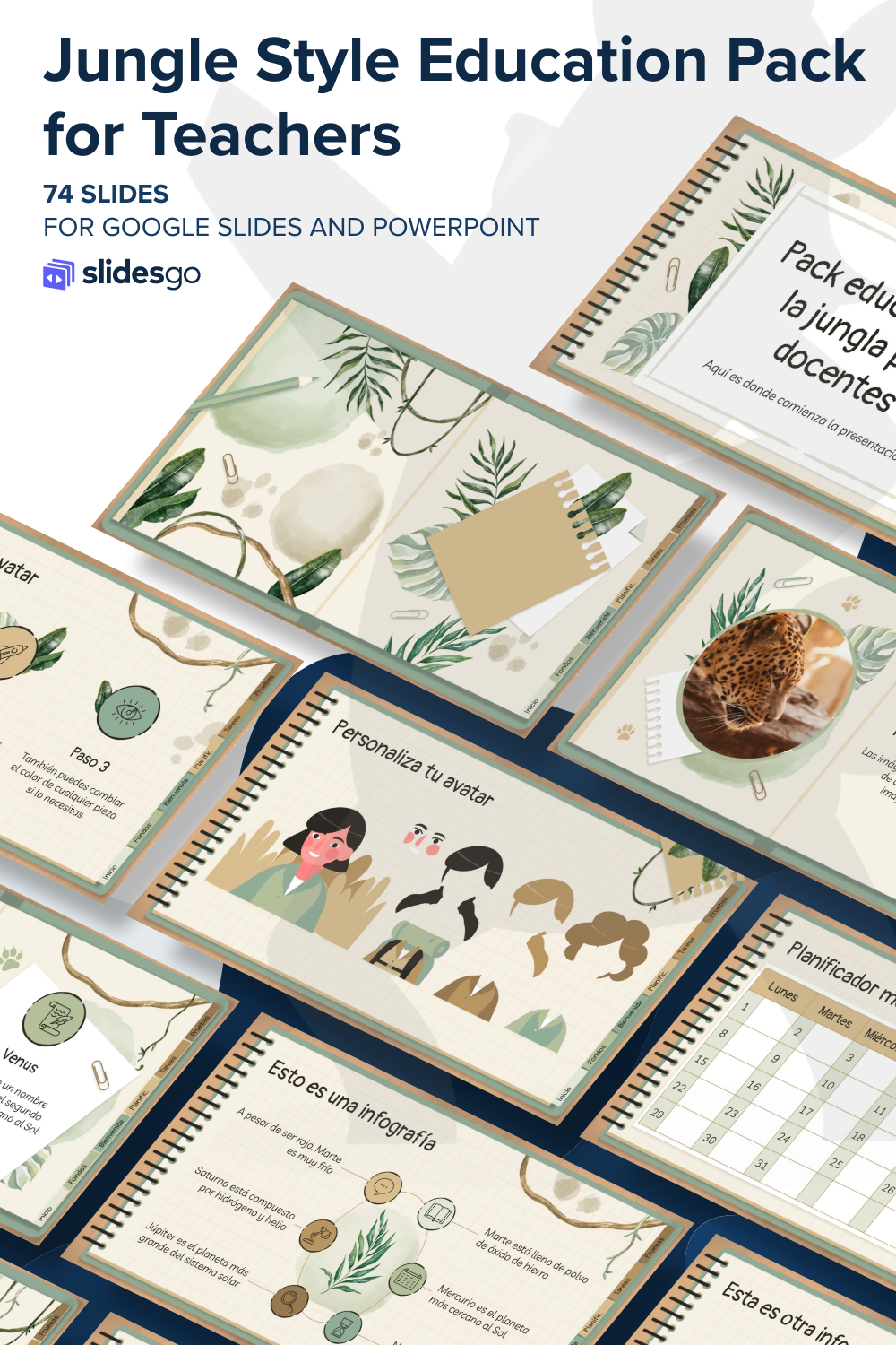 Jungle Style Education Pack for Teachers | Google Slides