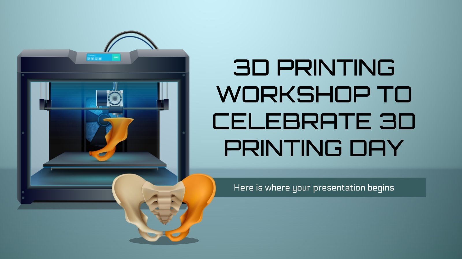 Plantillas de impresión 3D para Google Slides y PowerPoint