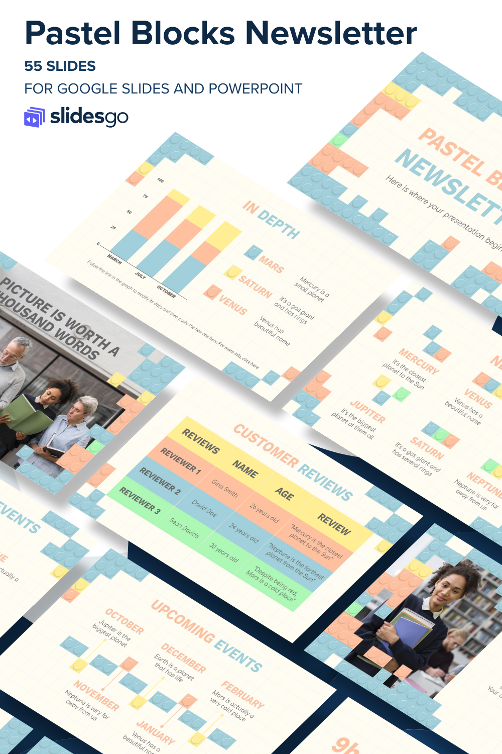 Pastel Blocks Newsletter | Google Slides & PowerPoint