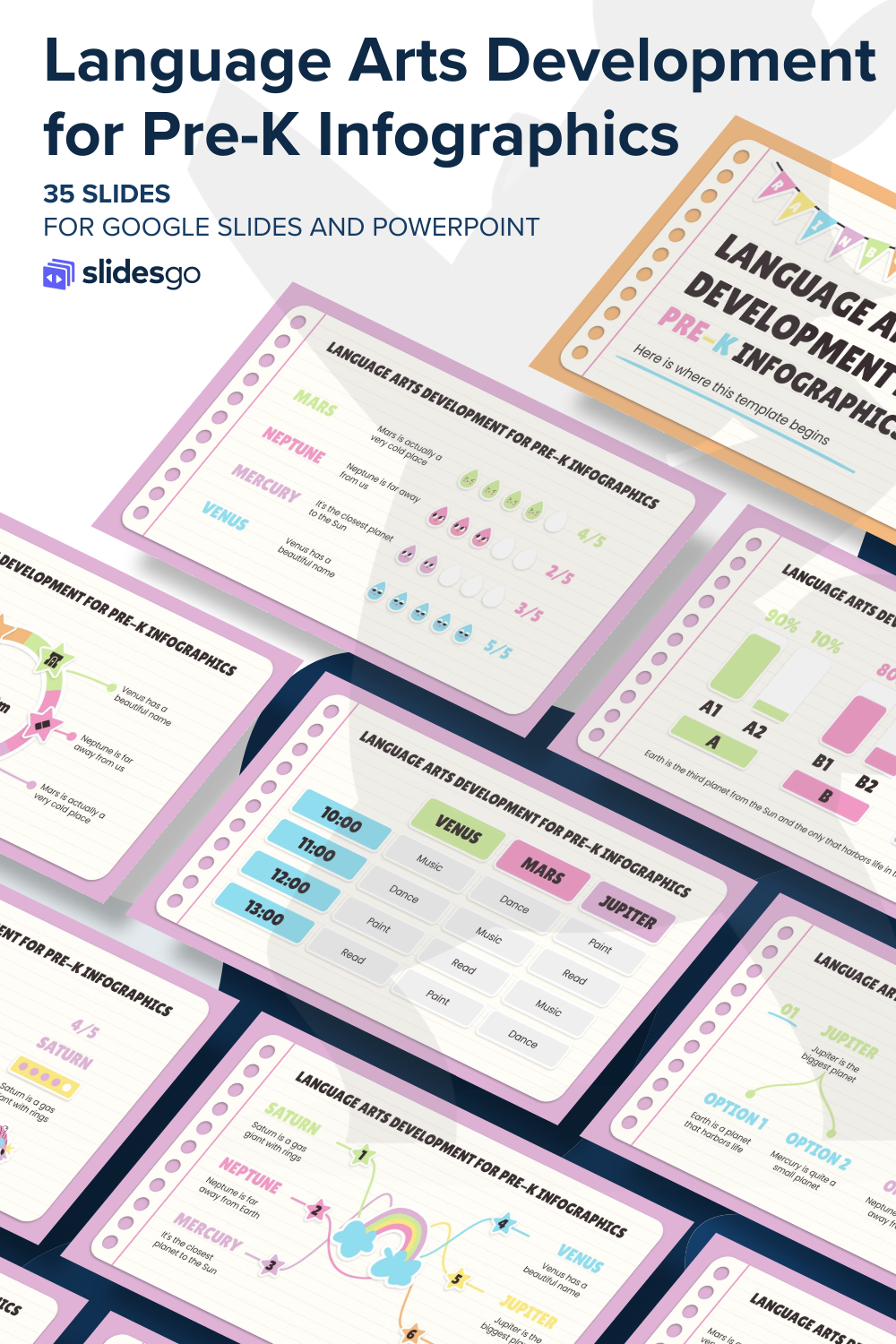 Language Arts Development for Pre-K Infographics