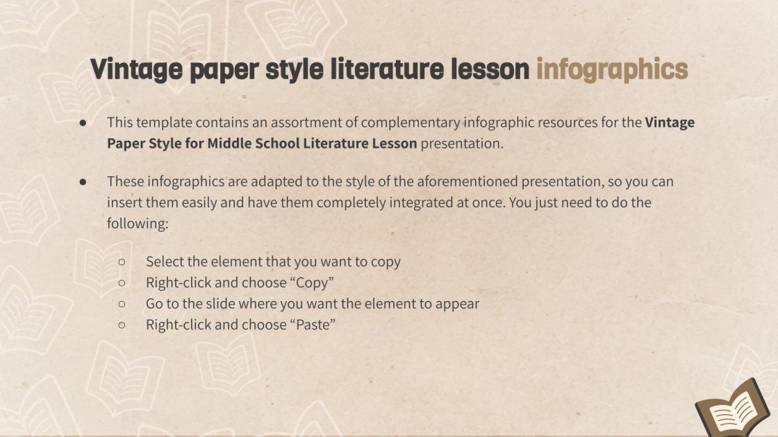 Vintage Paper Style for Literature Lesson Infographics
