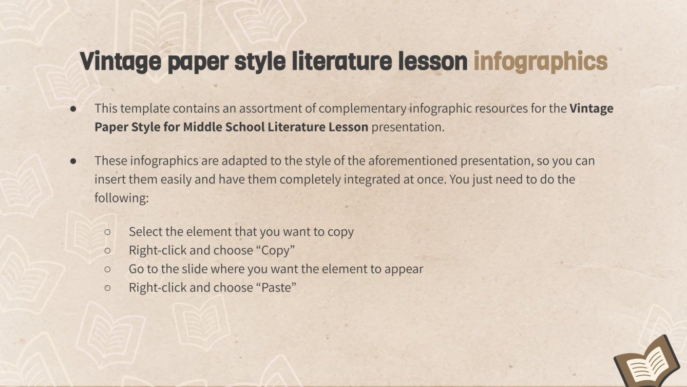 Vintage Paper Style for Literature Lesson Infographics