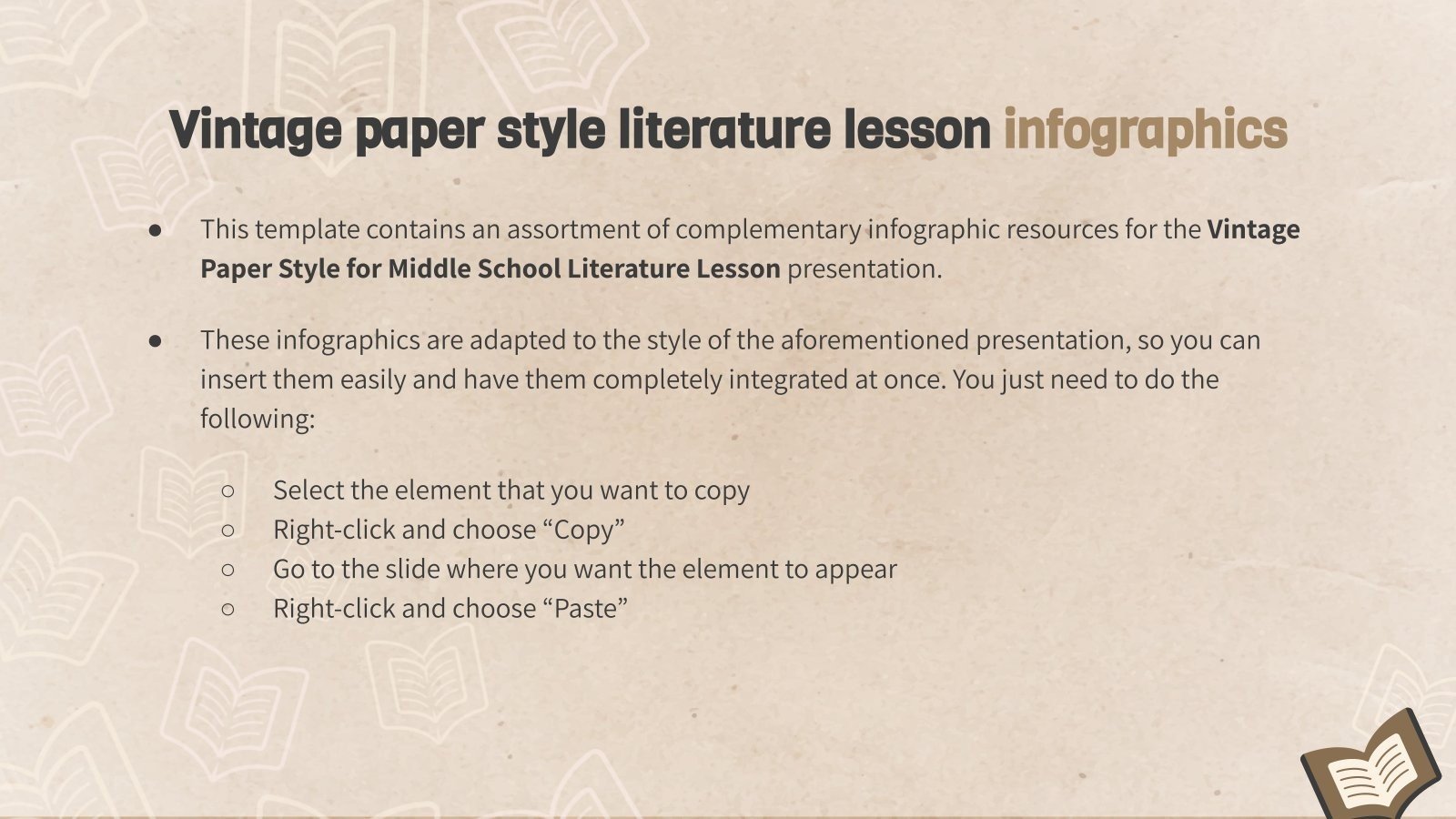 Vintage Paper Style for Literature Lesson Infographics