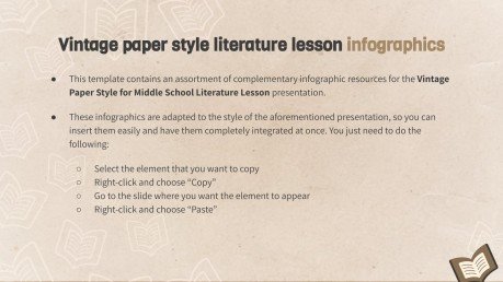 Vintage Paper Style for Literature Lesson Infographics