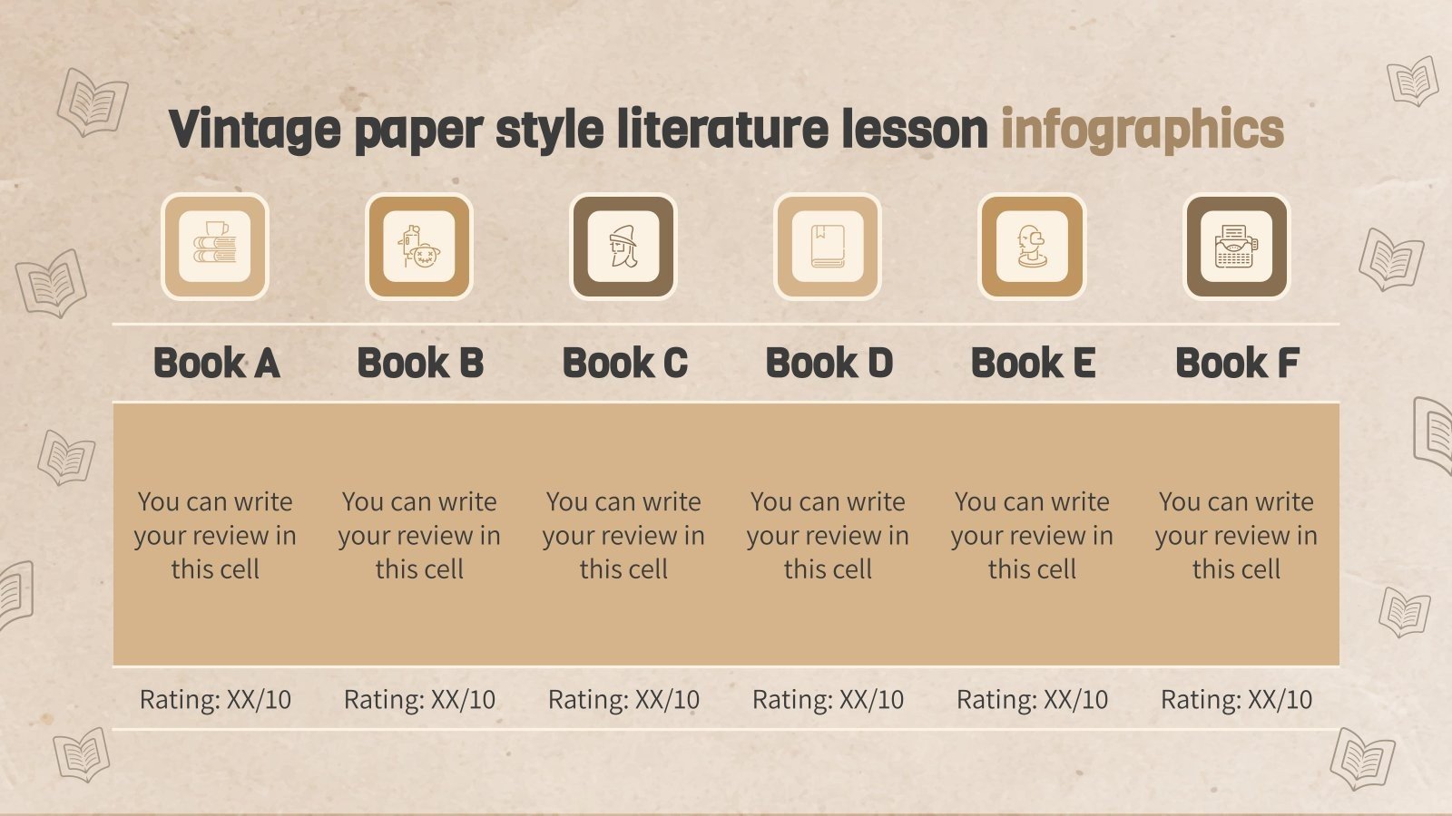 Vintage Paper Style for Literature Lesson Infographics