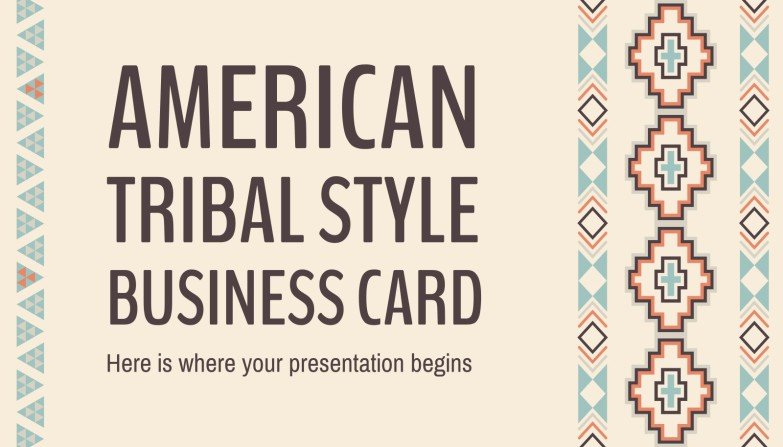 American Tribal Style Business Card | Google Slides