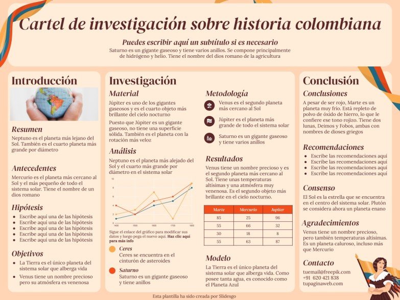 Colombian History Research Poster | Google Slides & PPT