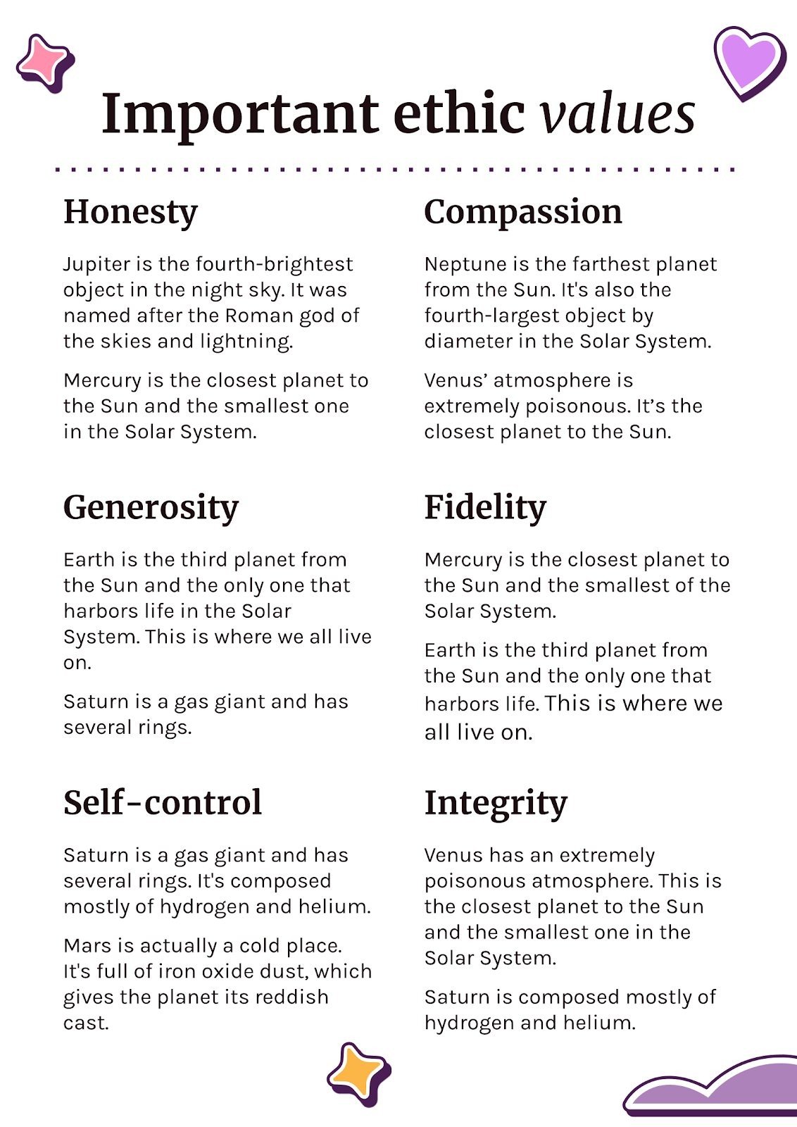 Virtue Ethics & Values Booklet | Google Slides & PowerPoint