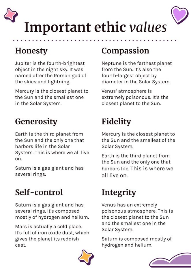 Virtue Ethics & Values Booklet | Google Slides & PowerPoint