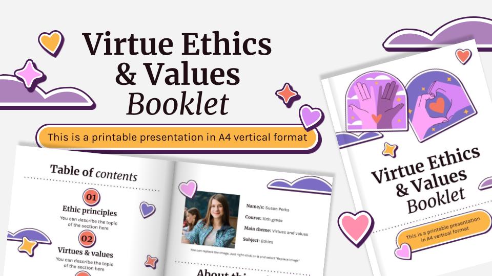 Virtue Ethics & Values Booklet | Google Slides & PowerPoint