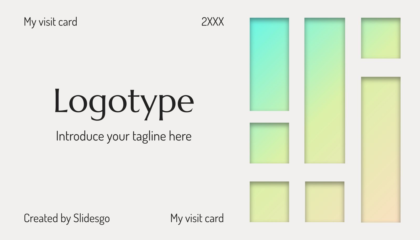 Geometric Style Visiting Card | Google Slides & PowerPoint